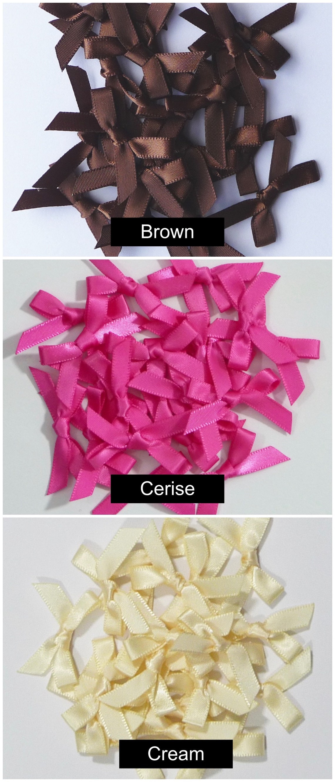 Pack of 20 Satin Ribbon Mini Bows 7mm 23 Colours for - Etsy UK