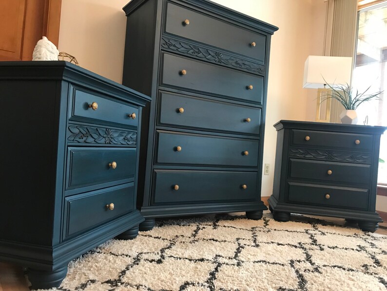 Sold Do Not Purchase Teal Dresser and Nightstands - Etsy