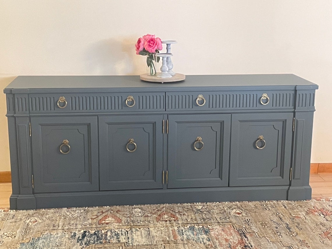 Sold Do Not Purchase Soldstunning Slate Blue Buffet - Etsy