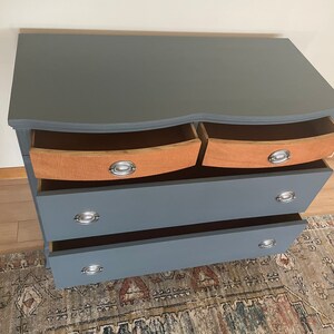 Vintage Slate Blue Mahogany Dresser: Federal Style, Refinished - Etsy