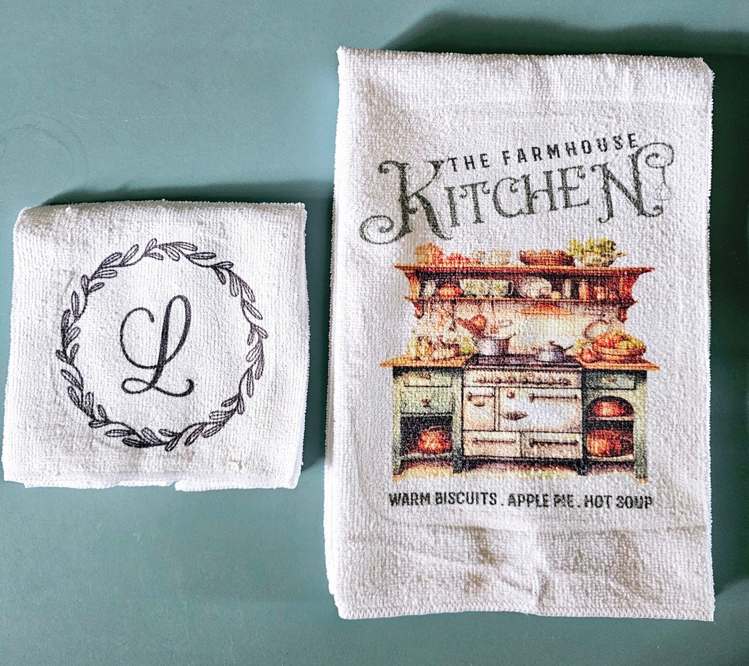 Rustic Farmhouse Kitchen Towel & Dish Cloth Set - Etsy