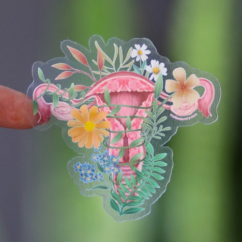 Floral Uterus Clear Sticker Feminist Reproductive Rights Womb - Etsy