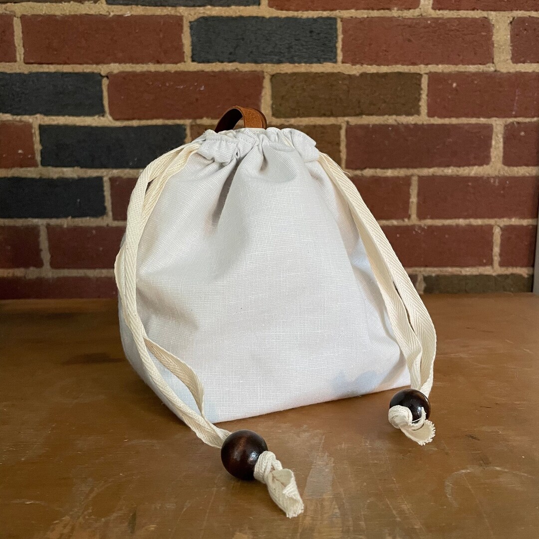 Drawstring Project Bag in Light Gray - Small - Etsy