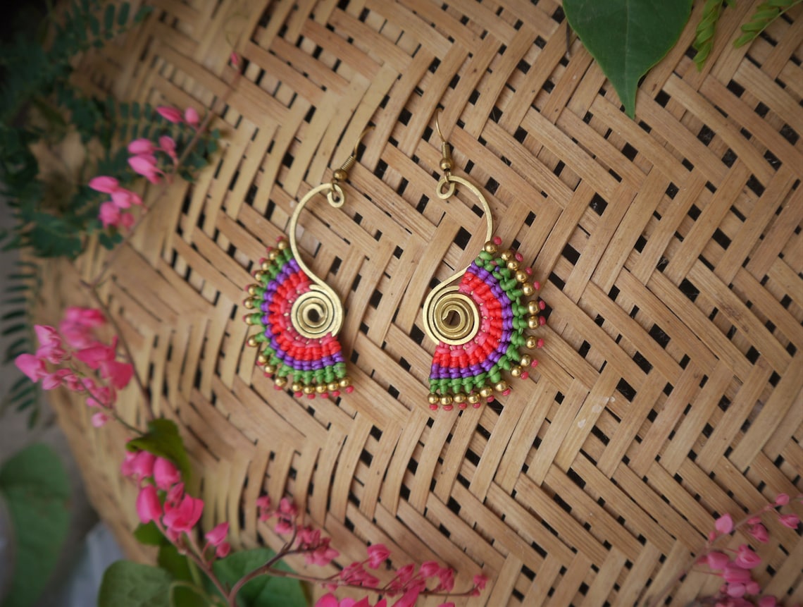 Handmade Earring Colorful Earring Boho Earring Dangle - Etsy