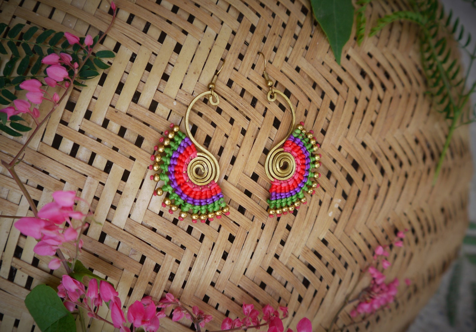 Handmade Earring Colorful Earring Boho Earring Dangle - Etsy