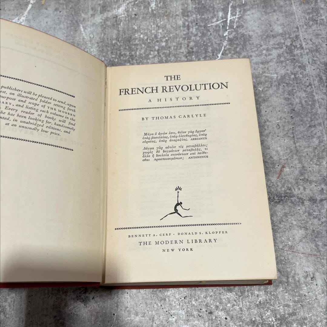 The French Revolution Book, by Thomas Carlyle, 1837 Hardcover RARE-R70 ...