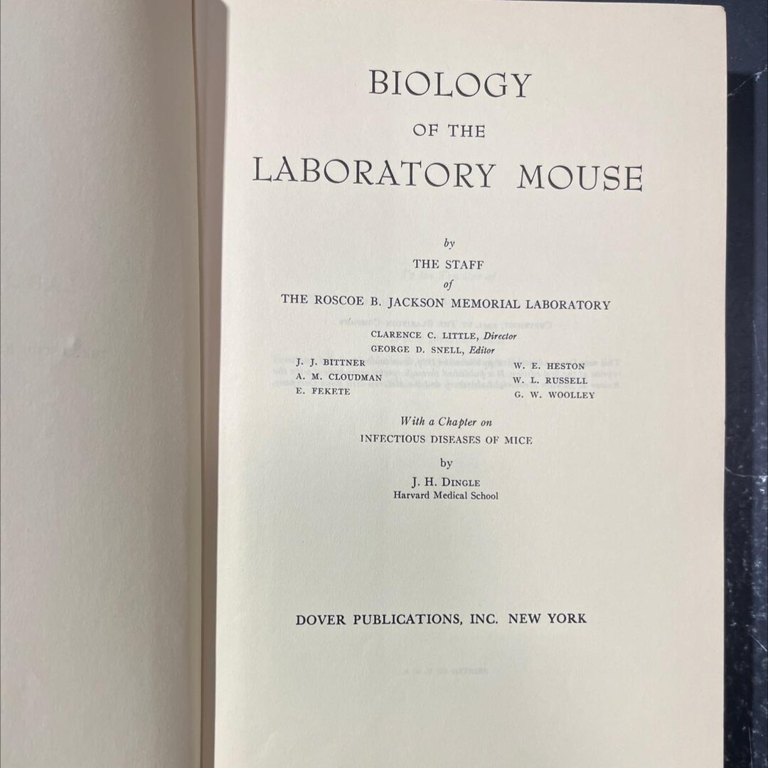Biology of the Laboratory Mouse Book, by the Staff of the Roscoe B ...