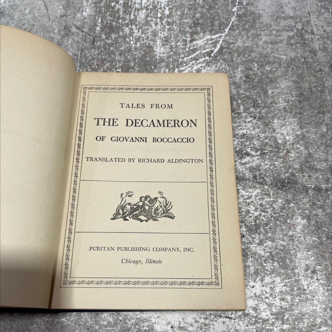 Tales From the Decameron Book, by Giovanni Boccaccio, 1930 Hardcover ...