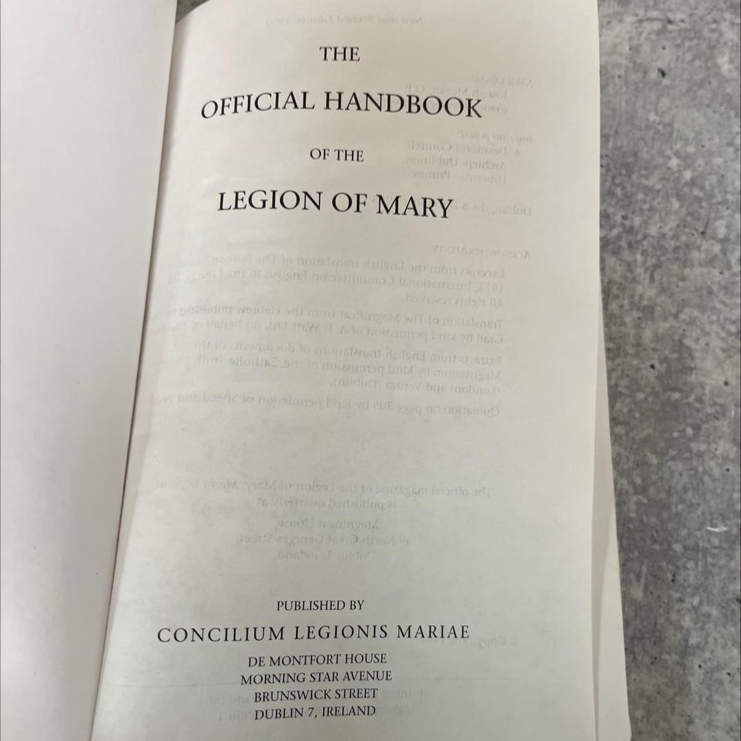 The Official Handbook of the Legion of Mary Book, by Unknown, 1993 Hardcover 2R5S_1347 - Etsy