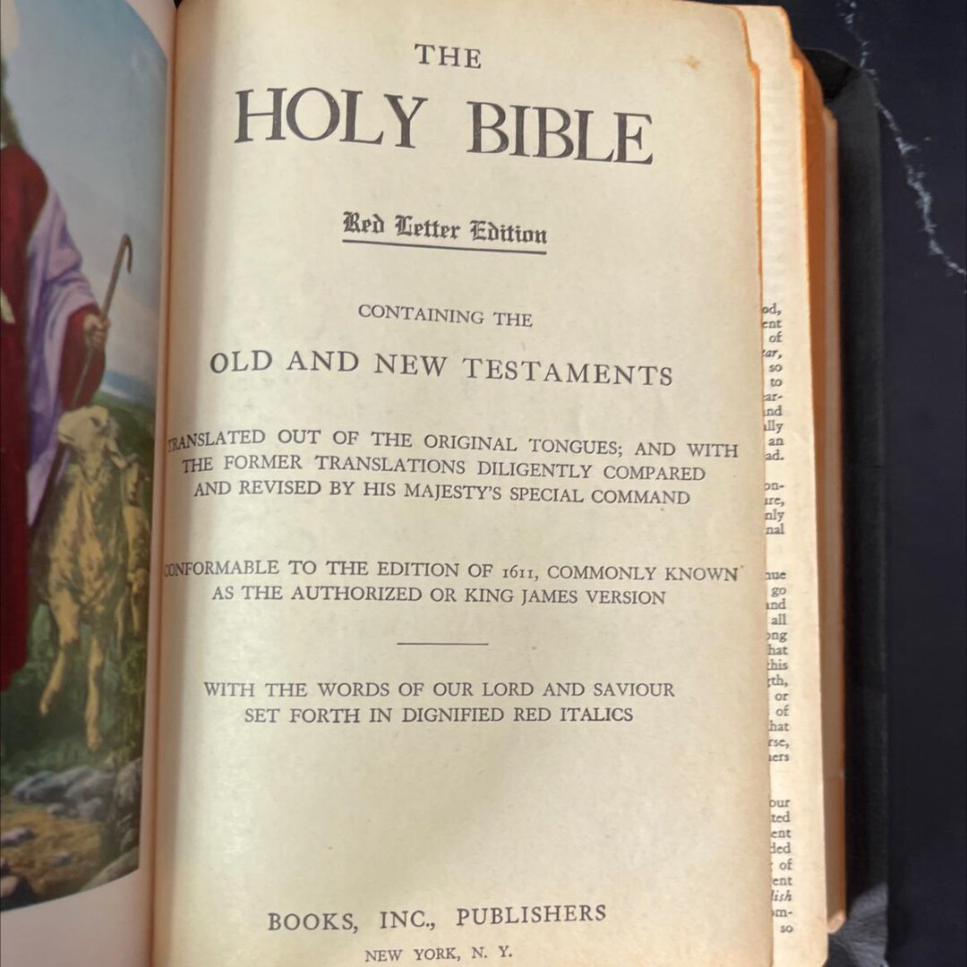 Holy Bible Red Letter Edition Book, by Unknown, 1970 Leather, Vintage ...