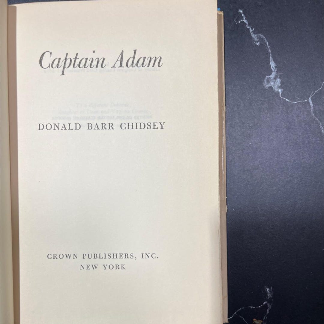 Captain Adam Book, by Donald Barr Chidsey, 1953 Hardcover RARE-R70-B8-C ...