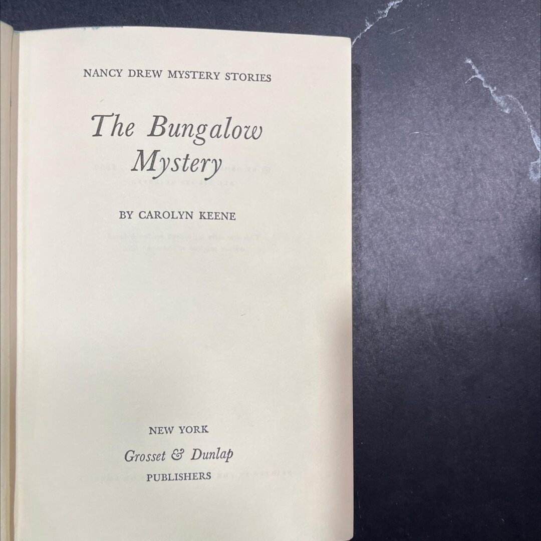Nancy Drew Mystery Stories the Bungalow Mystery Book, by Carolyn Keene ...