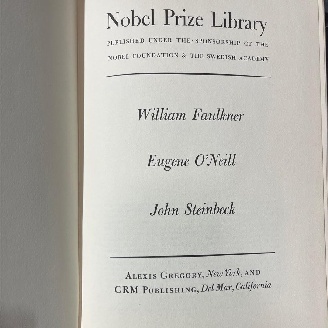 Nobel Prize Library Book, by William Faulkner, Eugene O'neill, John ...