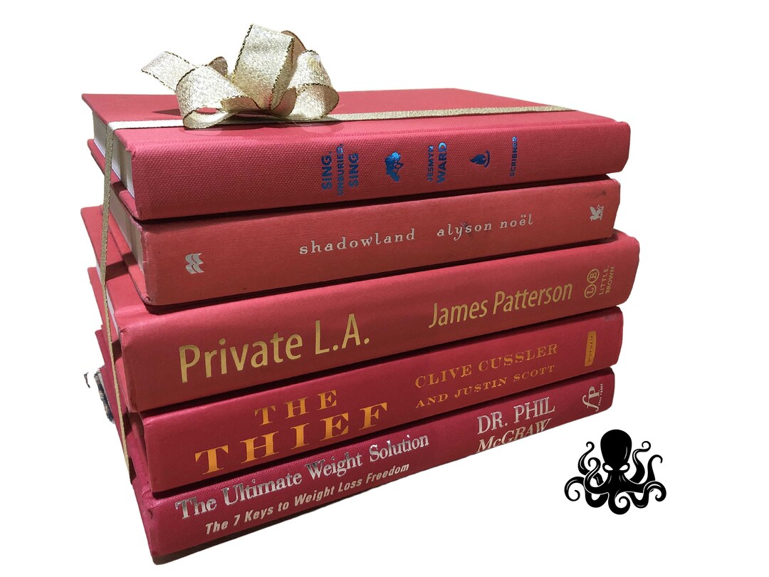 Red Colorpop Authentic Decorative Books by Color - Etsy