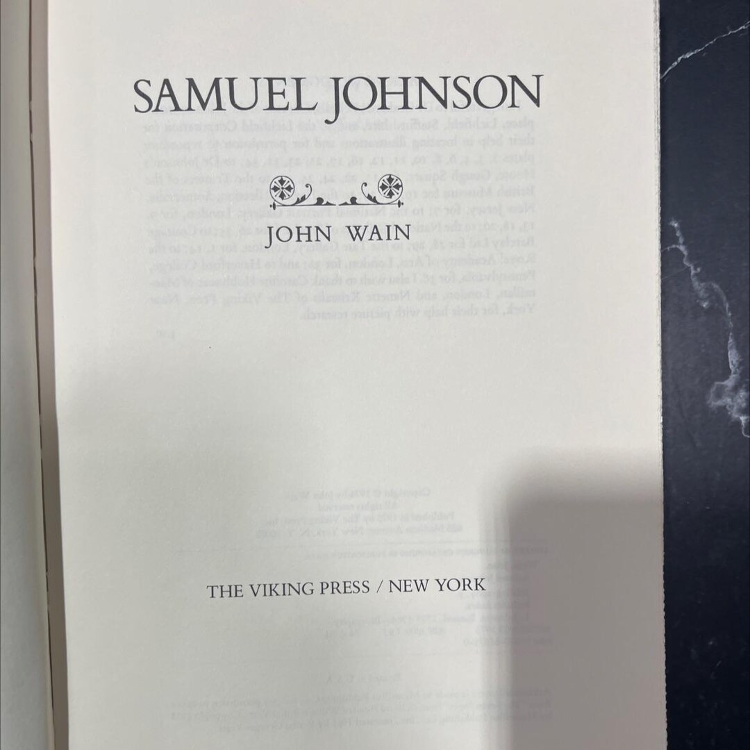 Samuel Johnson Book, by John Wain, 1975 Hardcover RARE-R66-B7-E_128 - Etsy