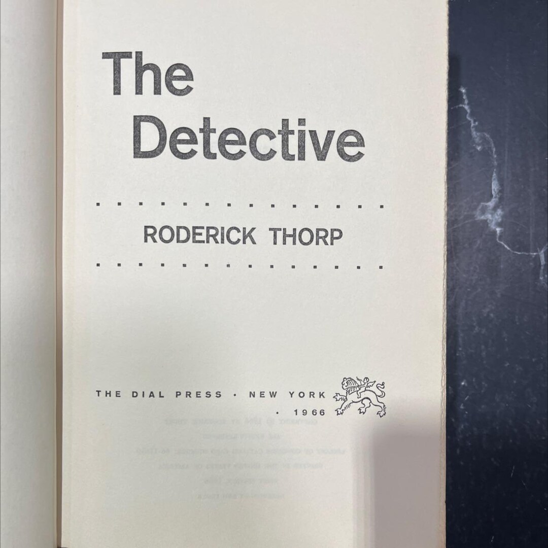 The Detective Book, by Roderick Thorp, 1966 Hardcover RARE-R65-B7-E_130 ...