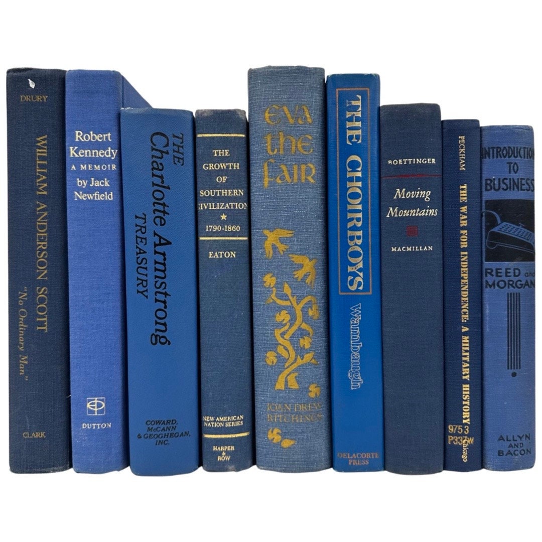 Vintage Mid Blue Books by the Foot - Bulk - Etsy