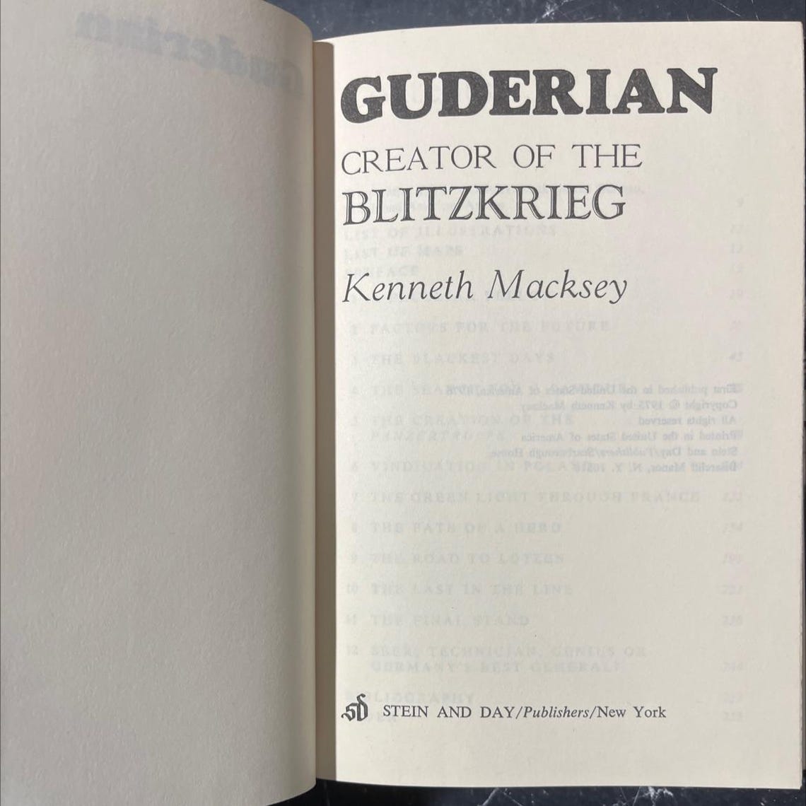 Guderian Creator of the Blitzkrieg Book, by Kenneth Macksey, 1976 ...