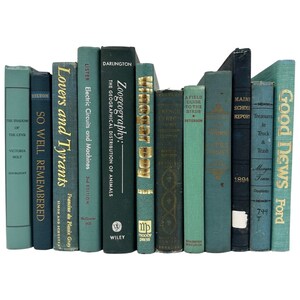 Vintage Teal Books by the Foot - Etsy