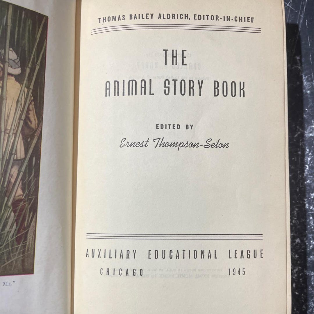 The Animal Story Book Book, by Ernest Thompson-seton, 1945 Hardcover ...