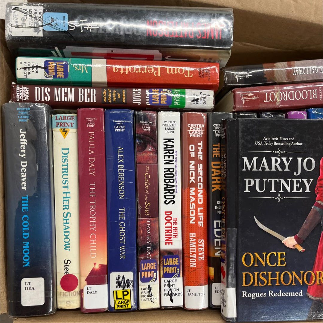 Ex Library Hardcover Large Print Hardcover Books 20 Books 1T3S4521 - Etsy