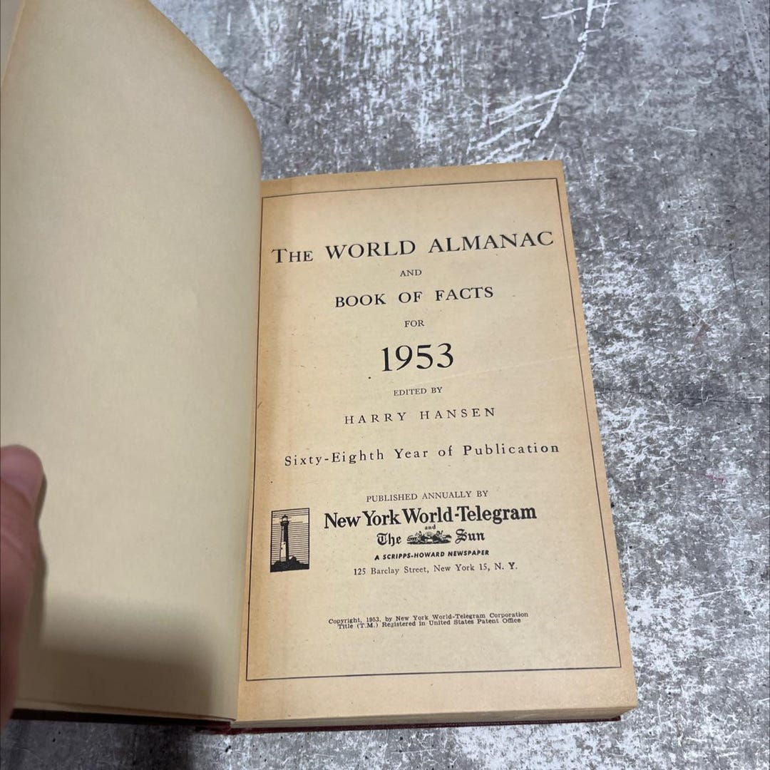 The World Almanac and Book of Facts for 1953 Book, by Harry Hansen ...