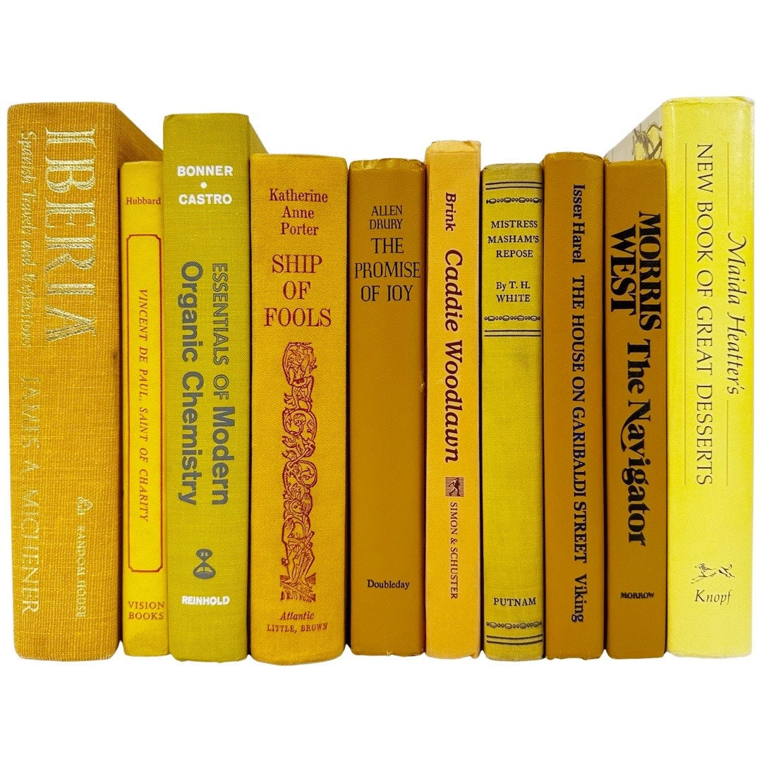 Vintage Yellow Hardcover Books - Bulk - Etsy