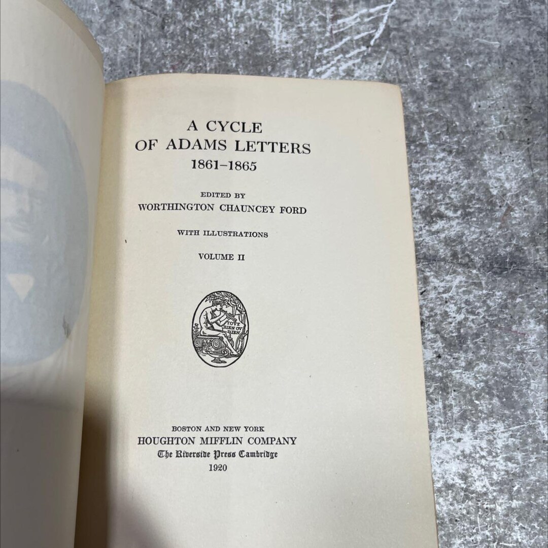 A Cycle of Adams Letters Book, by Worthington Chauncey Ford, 1920 ...