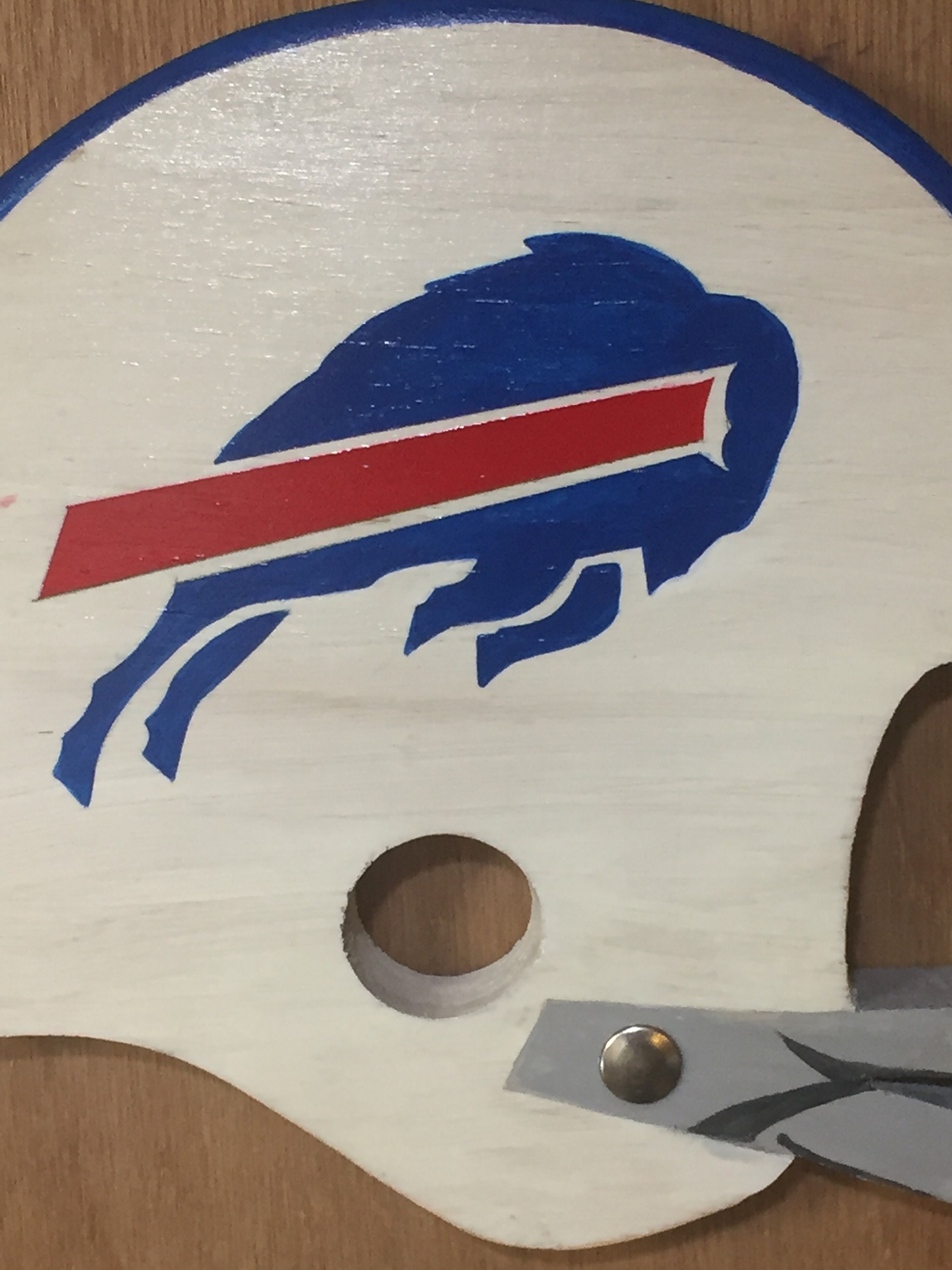 Wooden Buffalo Bills Style Helmet Sign, Rustic, Wooden Sign, Hand Cut ...
