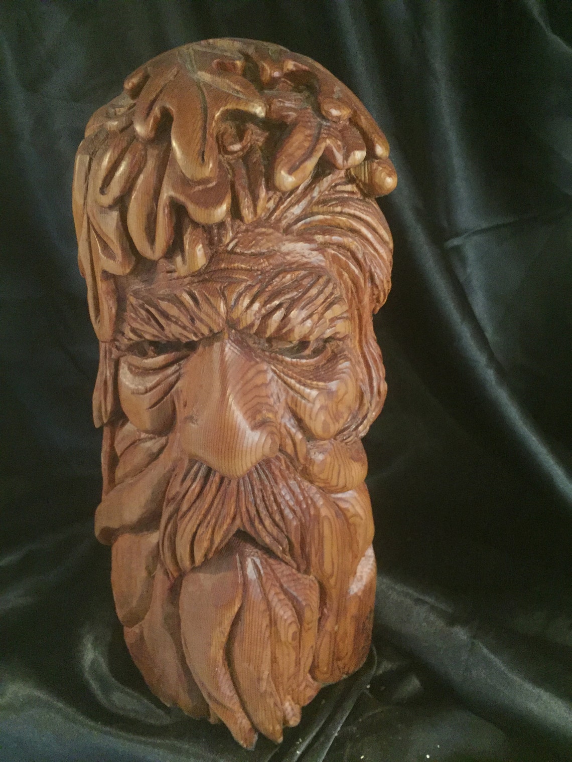 Wood Carved Wizard, Oak Leaf Wizard, Wood Sculpture - Etsy