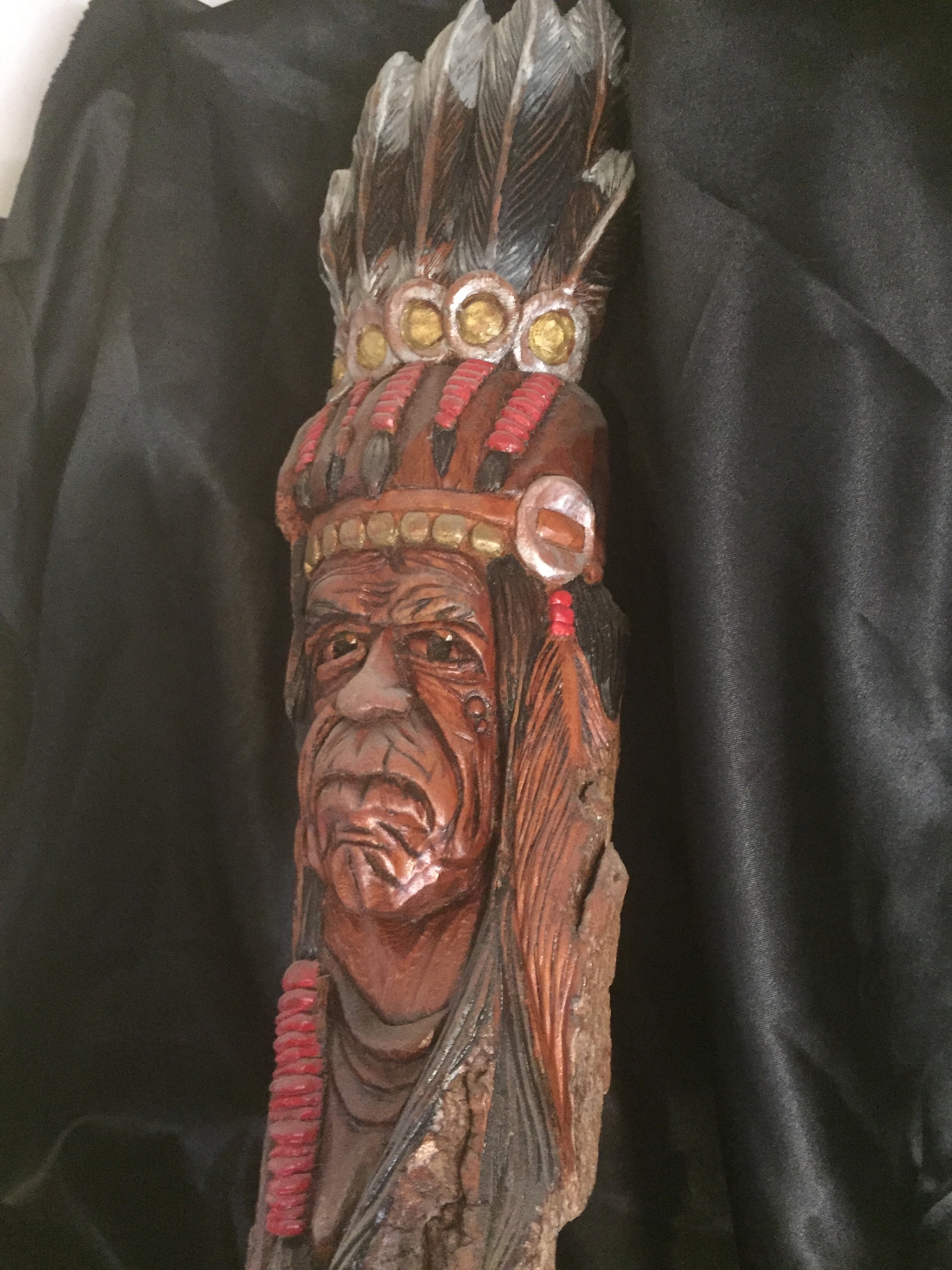 Native American Indian Wood Carving, American Indian, Bark Carving ...