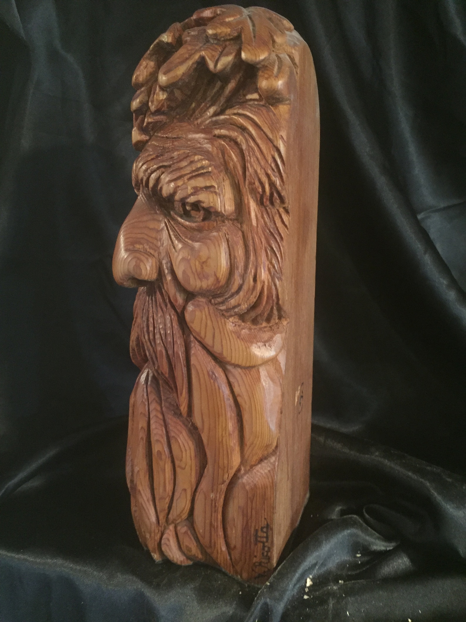 Wood Carved Wizard, Oak Leaf Wizard, Wood Sculpture - Etsy