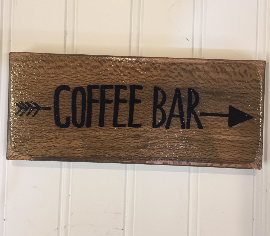 Coffee Bar, Farmhouse, Farm House, Rustic, Wood, Pallet, Sign, Hand ...