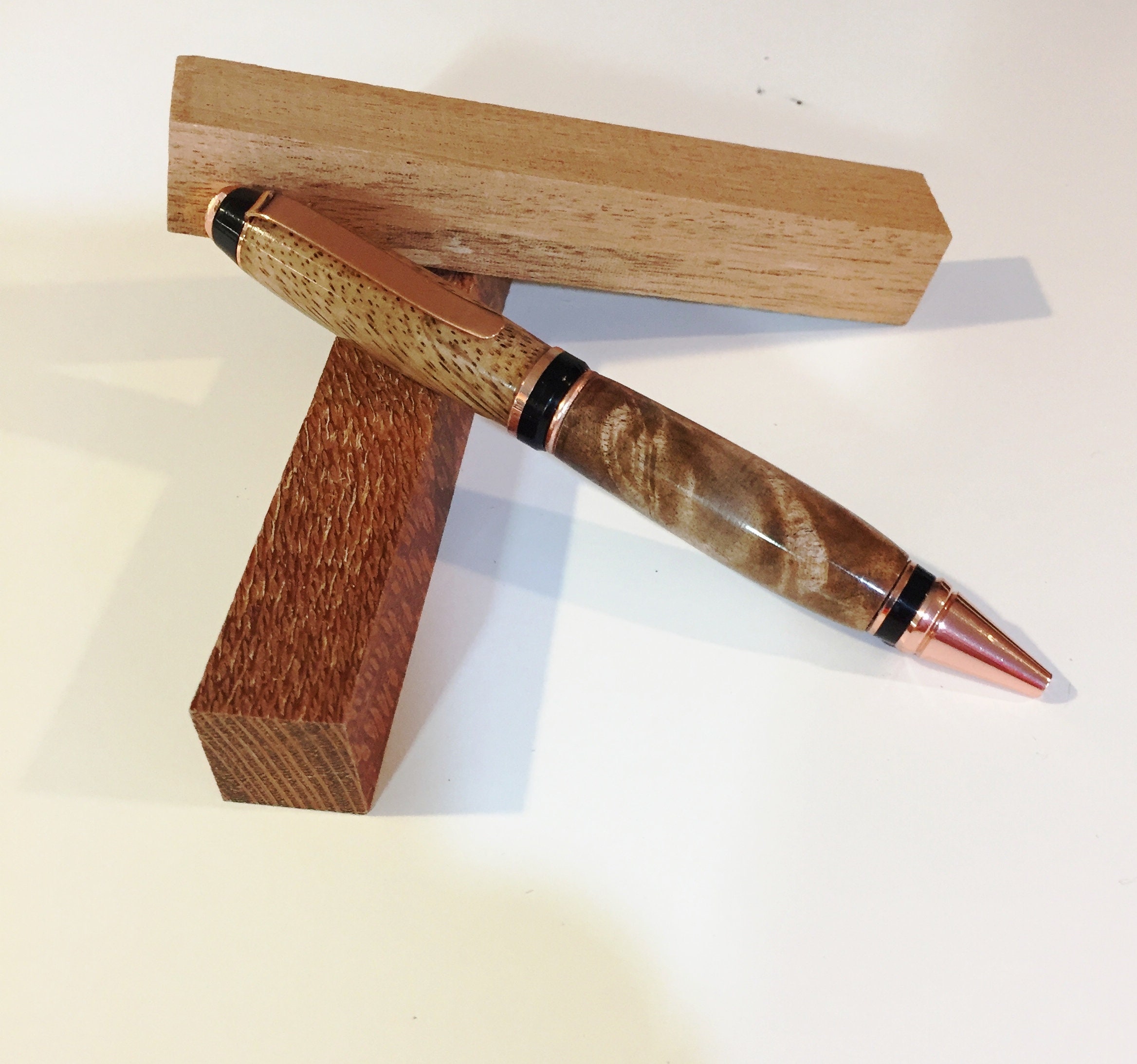 Barrel Style Wooden Pen. Handcrafted Pen With Two-tone Wooden Body ...