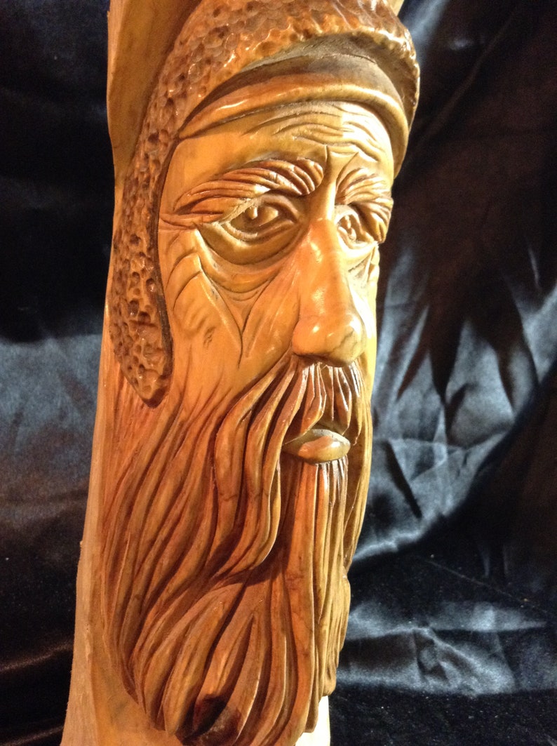 Wood Carved Mountain Man Driftwood Log Sculpture - Etsy