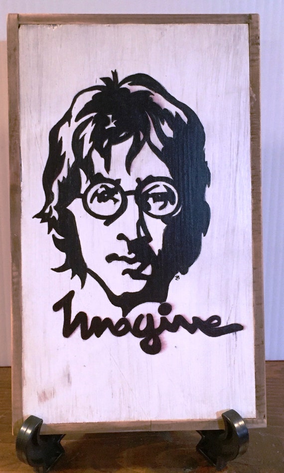 Silueta De John Lennon Beatles Portrait.ai Royalty Free Stock Vector