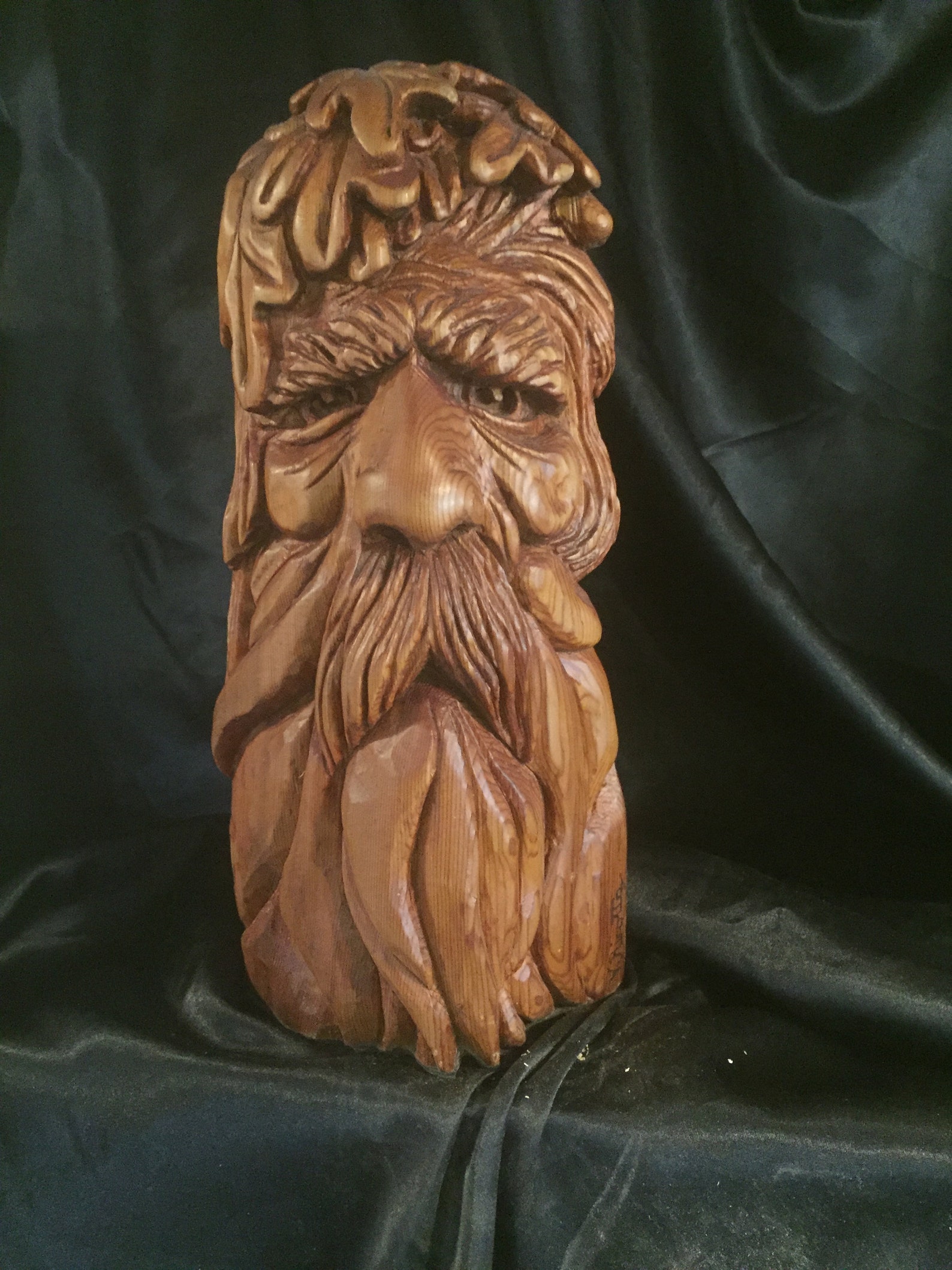 Wood Carved Wizard, Oak Leaf Wizard, Wood Sculpture - Etsy