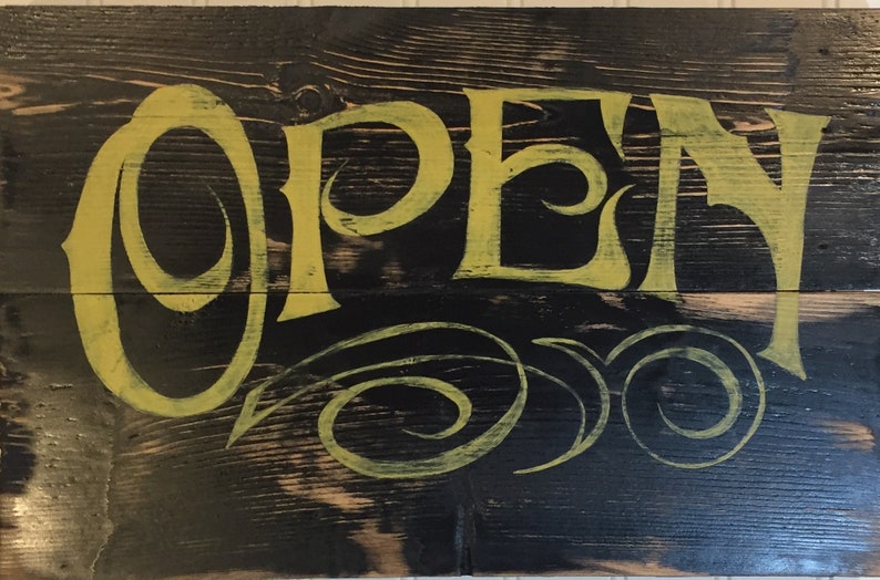 Open Sign. This Has a Very Real Vintage Feel. Early 1900's. Aged ...