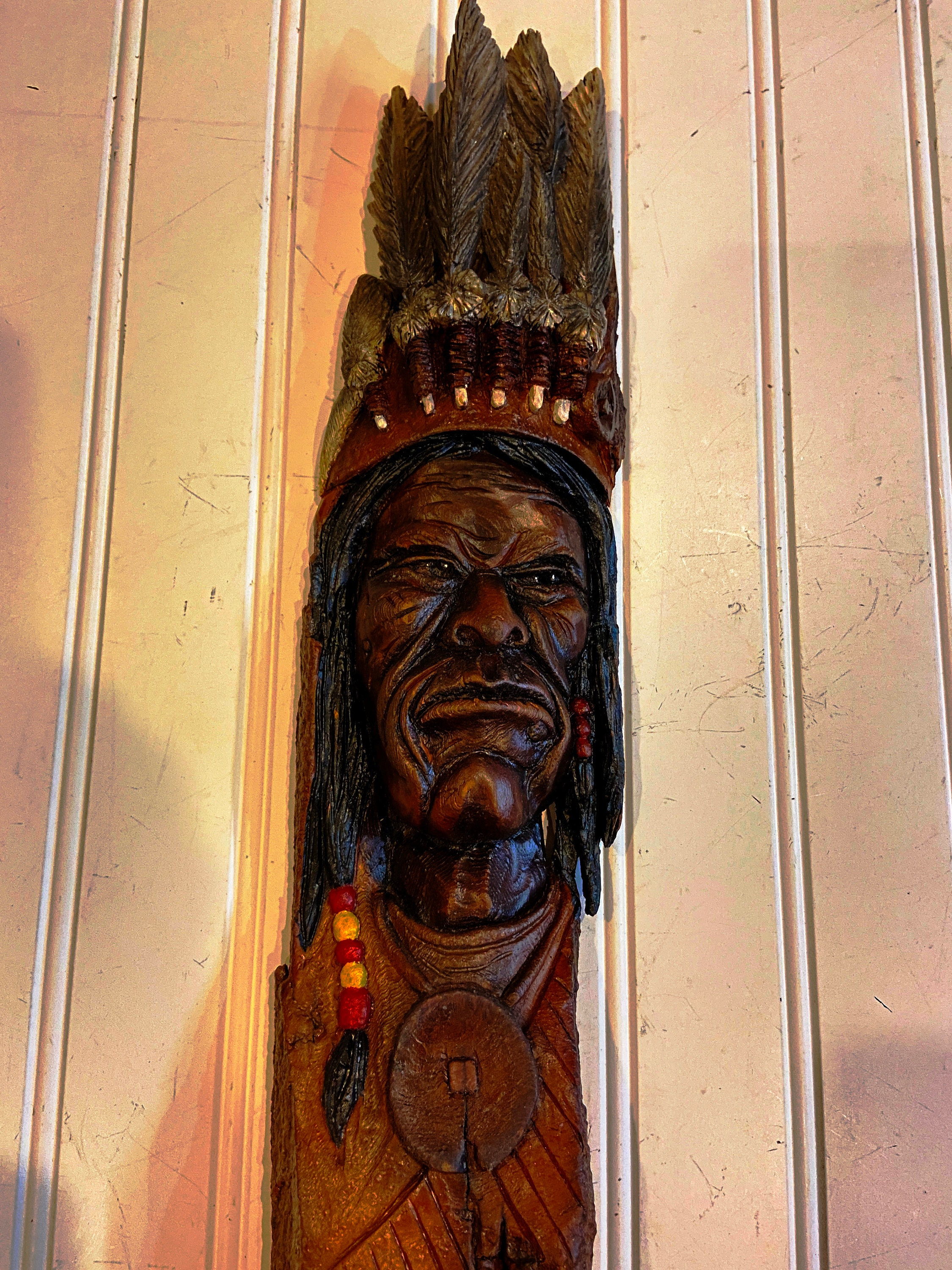 Native American Indian Bark-wood Carving, American Indian, Bark Carving ...