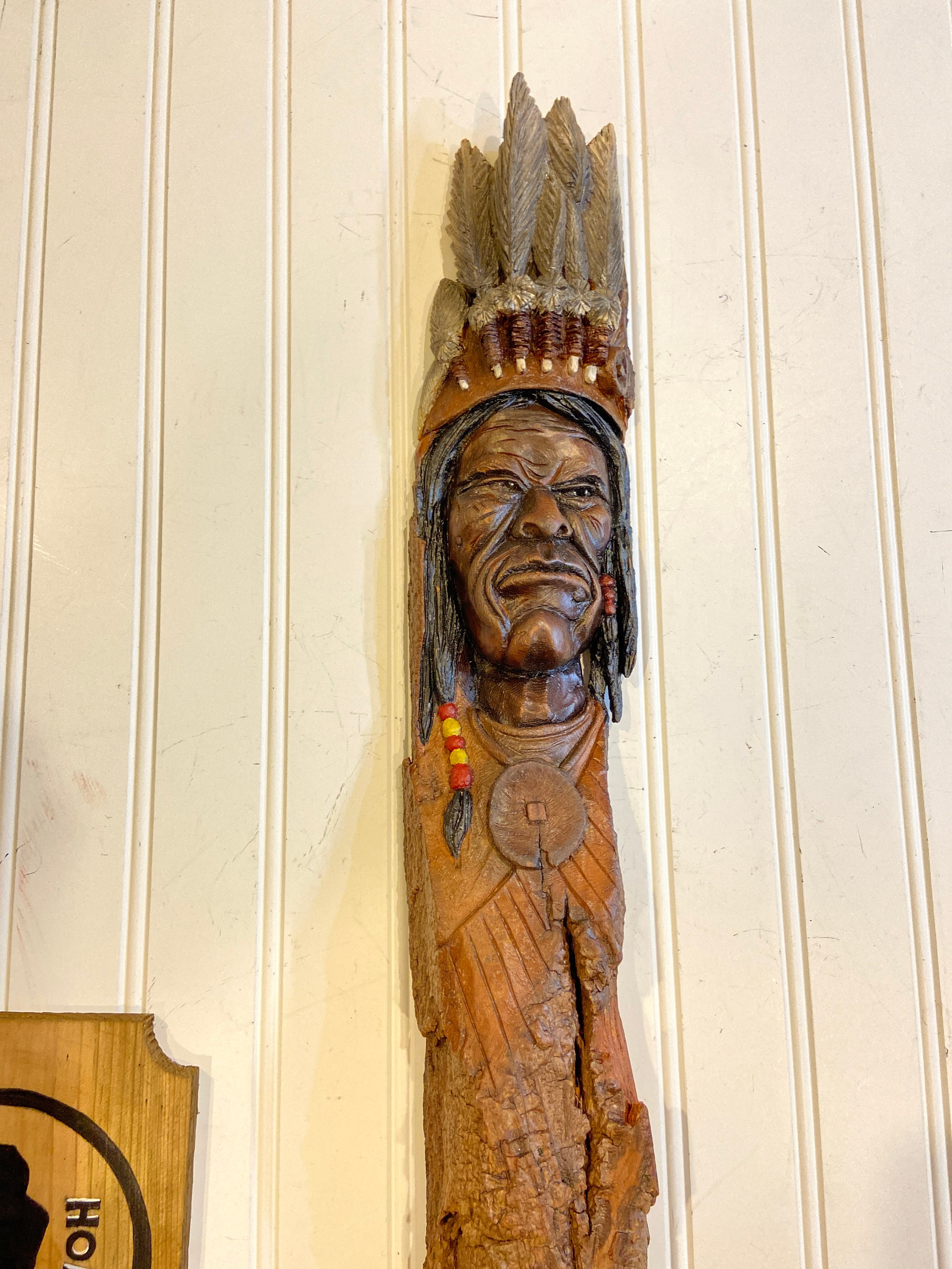 Native American Indian Bark-wood Carving, American Indian, Bark Carving ...