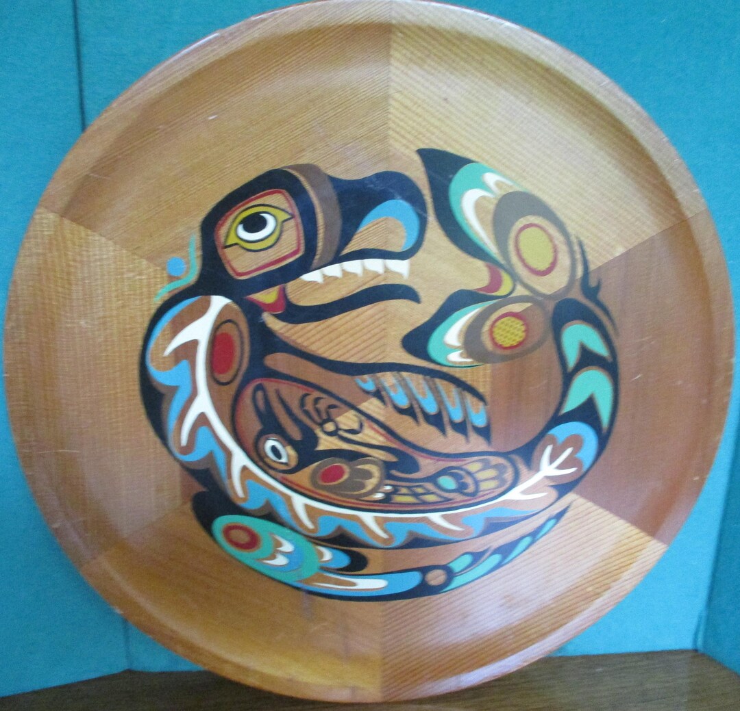First Nations Art Work RAVEN and the Whole Story CEDAR TRAY 1970'S - Etsy