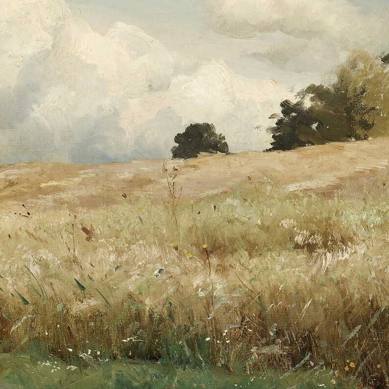 Field Landscape Painting Rural Landscape Antique Oil - Etsy