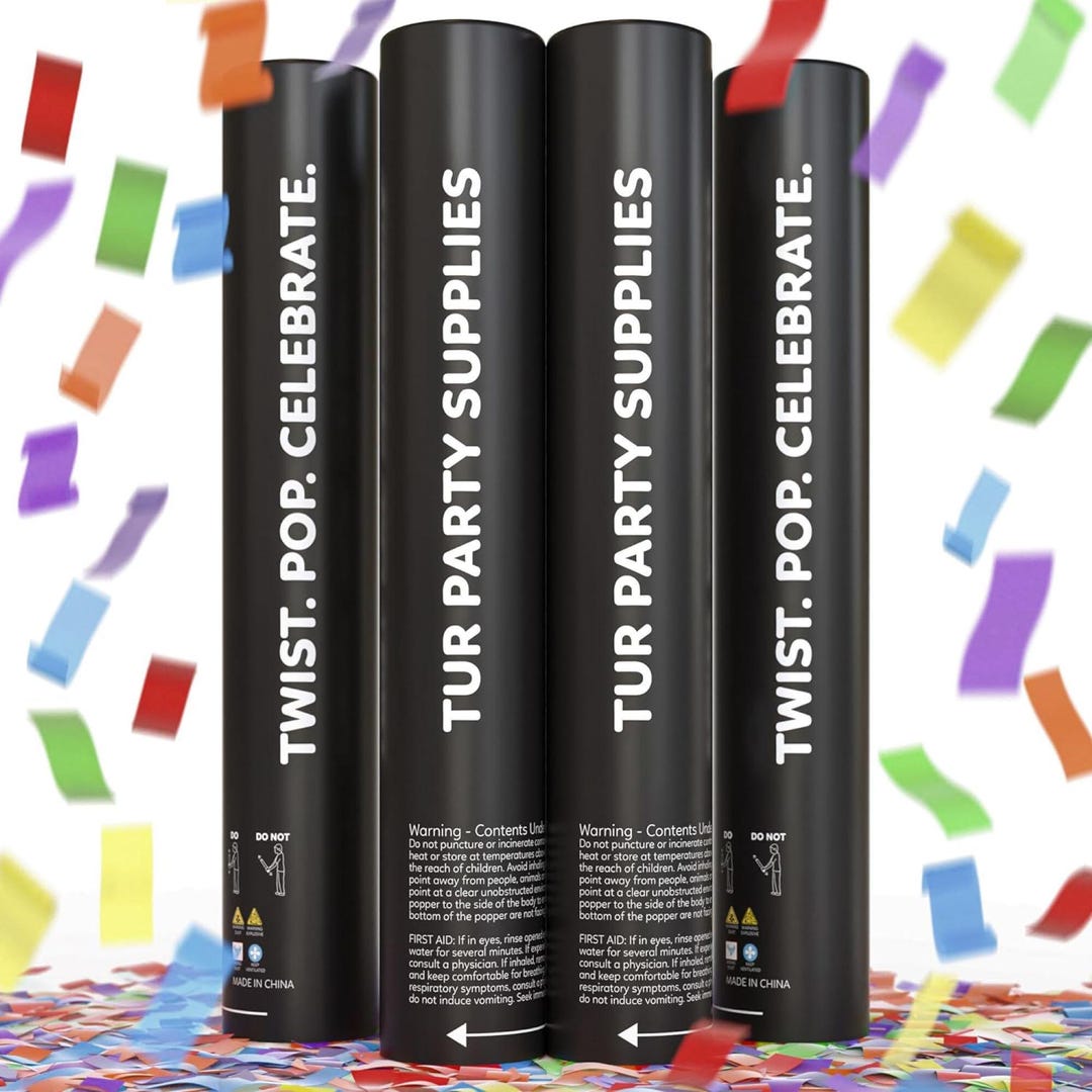 Biodegradable Multicolor Confetti Cannon Confetti Poppers (12 In) Party ...