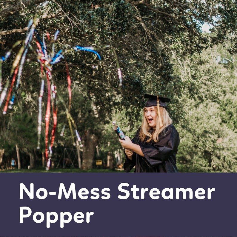 No Mess Streamer Cannons Poppers, Shiny Multicolor Streamers Sticks ...