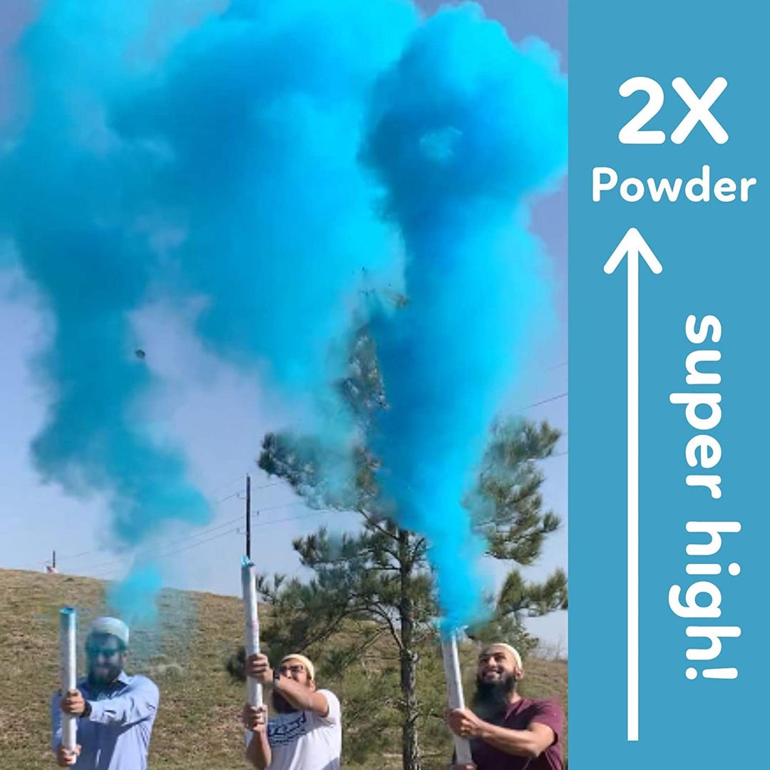 Extra Large Pink & Blue Gender Reveal Powder Poppers (24 Inch), No Mess ...