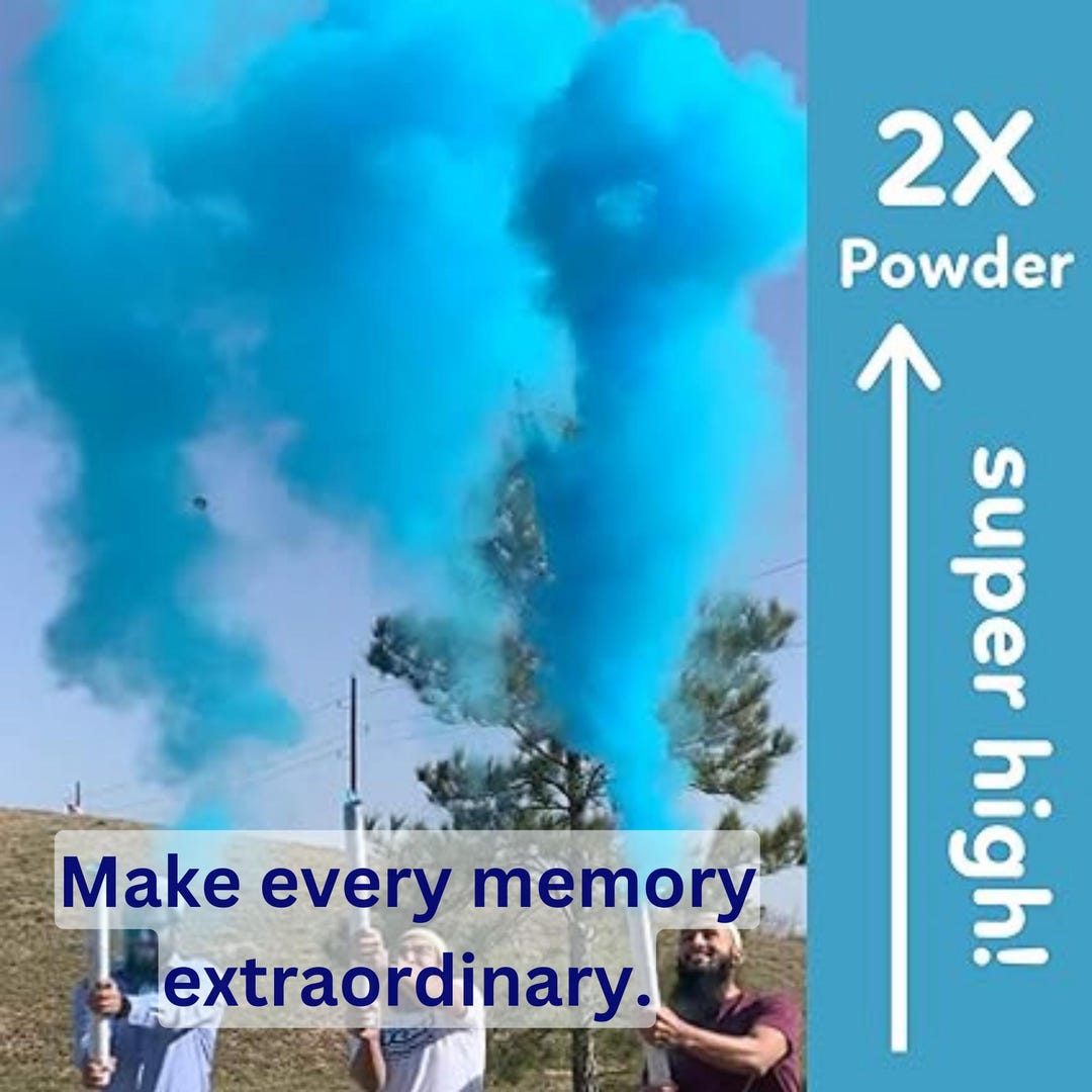 Extra Large Pink & Blue Gender Reveal Powder 2 Pc 24 Inch, No Mess 100% ...
