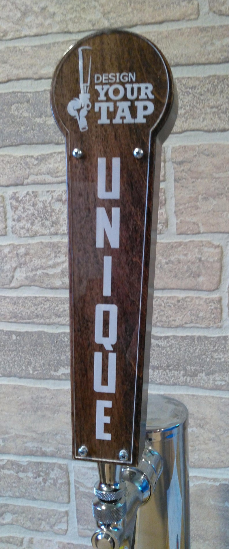 Custom Dark Wood and Acrylic Tap Handle - Etsy