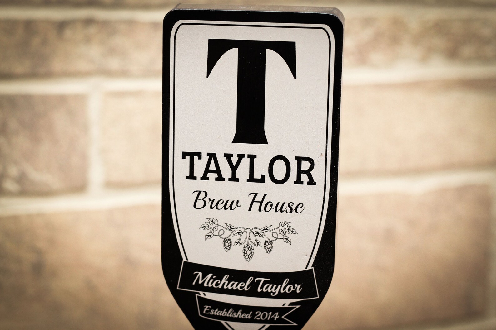 Custom Monogram & Name Tap Handle - Black or White - Etsy