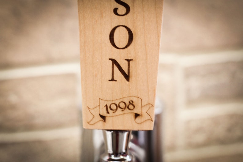 Custom Name Tap Handle White or Maple | Etsy