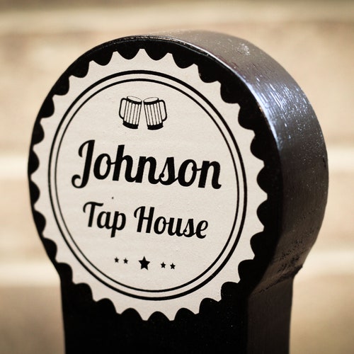 Custom Monogram & Name Tap Handle Black or White - Etsy